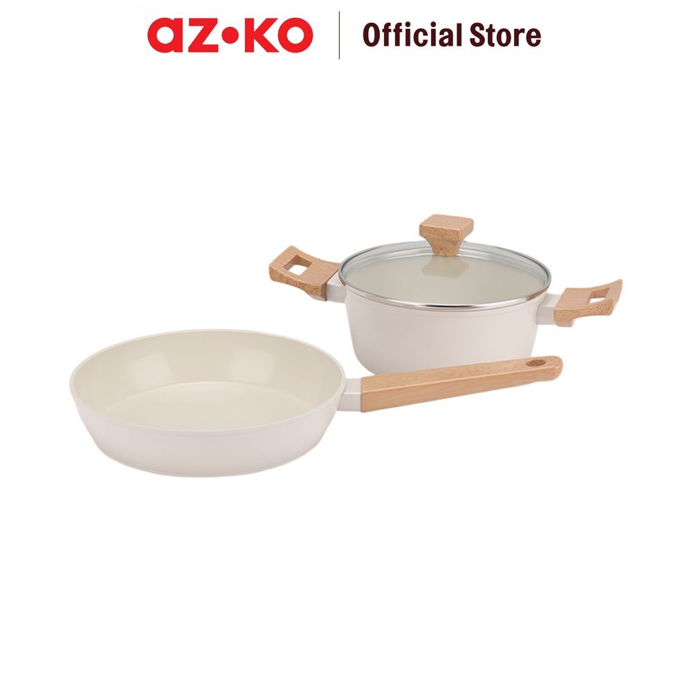 Jual AZKO Kris Set 3 Pcs Wajan Penggorengan & Panci Casserole - Krem ...