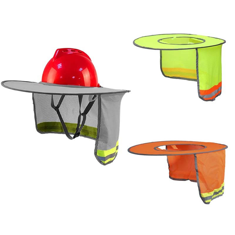 Jual Construction Safety Reflective Hard Hat Neck Shield Helmet Sun ...