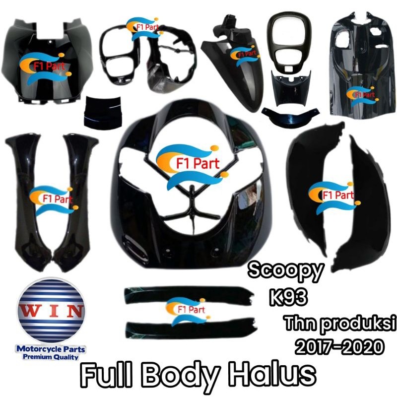 Jual Paket Full set Bodi Halus Honda Scoopy k93 2017-2020 Hitam Sayap ...