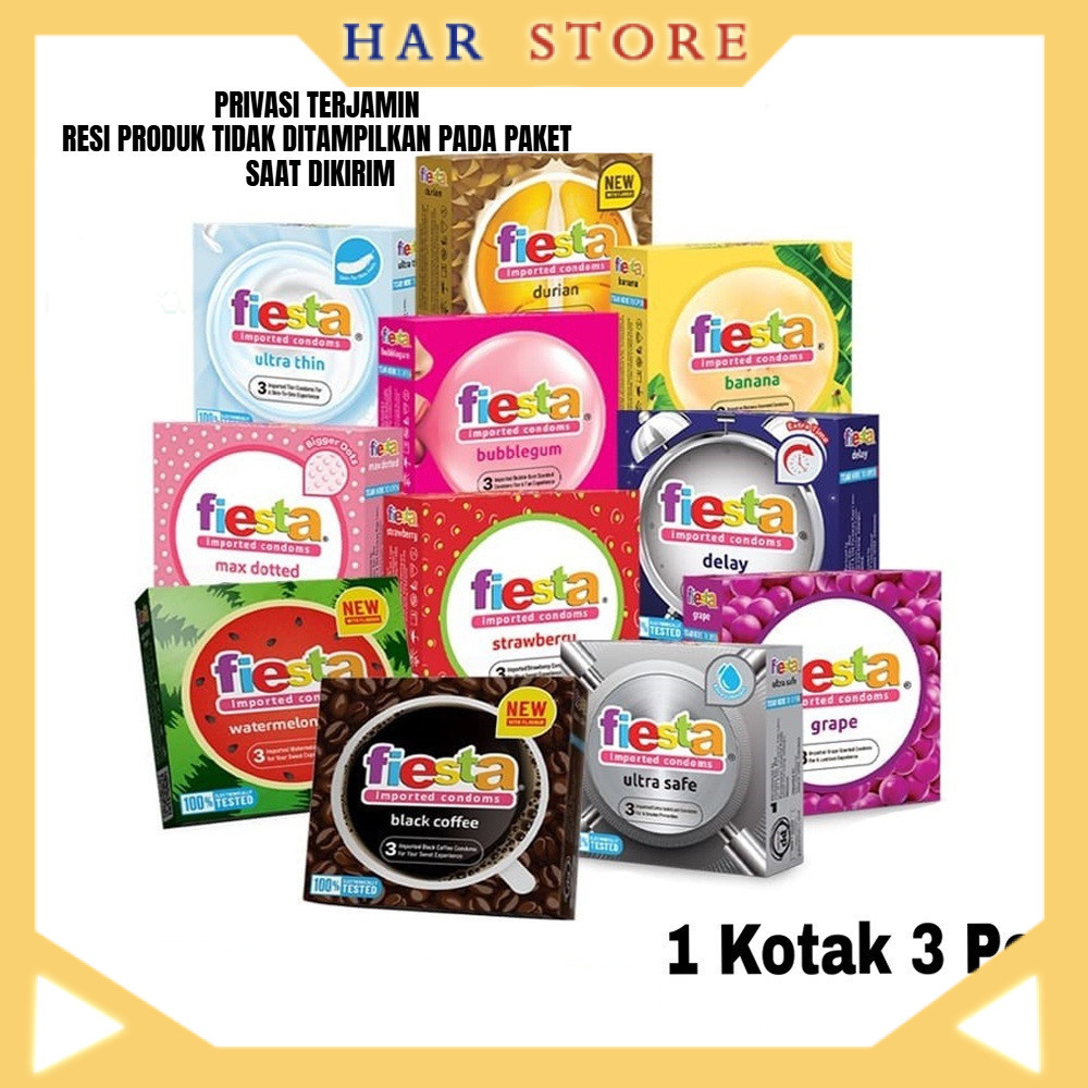 Jual Kondom Fiesta ALL VARIAN RASA - Funpack / Ultra Thin / Ultra Safe ...