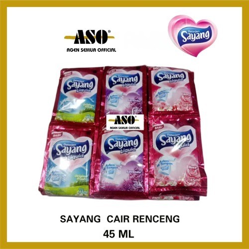 Jual DETERGENT Sayang Detergent Cair Liquid Detergent 45 ml RENCENG ...