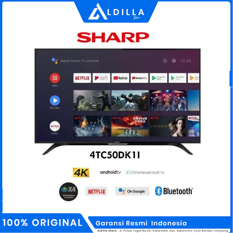 Jual TV SHARP 50in 50DK android 11 4K UHD google TV garansi resmi ...