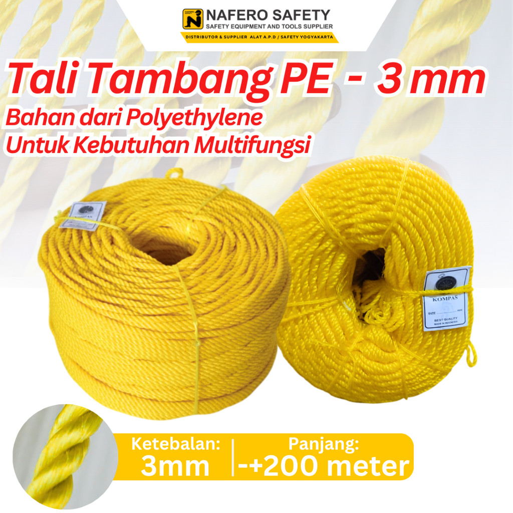 Jual Tali Tambang Plastik 3 MM PE KOMPAS Panjang -+200 METER Tali Layang Layang Tali Pertanian ...
