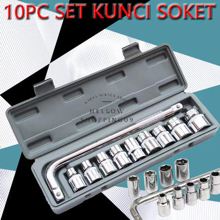 Jual ADK-A103-Tool Kit 10 In 1 Kunci Sock - Pas - SHOCK - Sok Obeng Alat Bengkel Set | Shopee ...