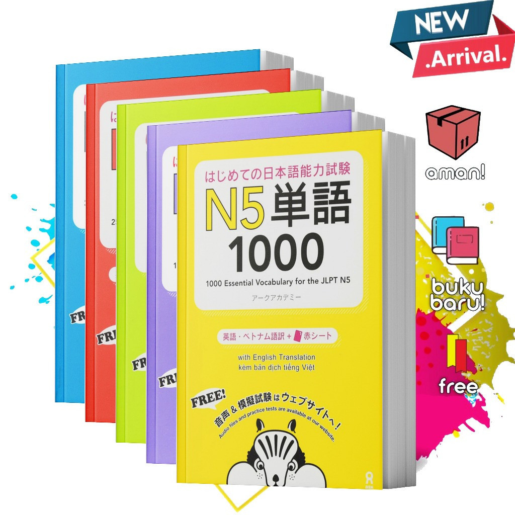 Jual PAKET ESSENTIAL VOCABULARY FOR THE JLPT N1 N2 N3 N4 N5 | HAJIMETE NO NIHONGO NOURYOKU ...