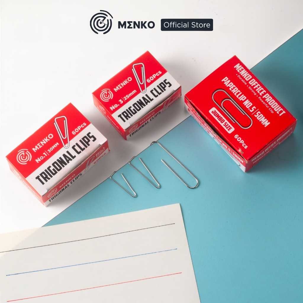 Jual MENKO Paper Clip / Klip Kertas / Trigonal Paper Clip / Klip Kertas ...