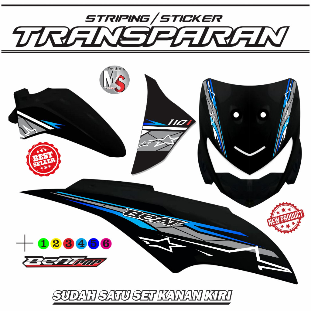 Jual STIKER MOTIF Stiker Striping TRANSPARAN UV BEAT POP Custom DESAIN ...