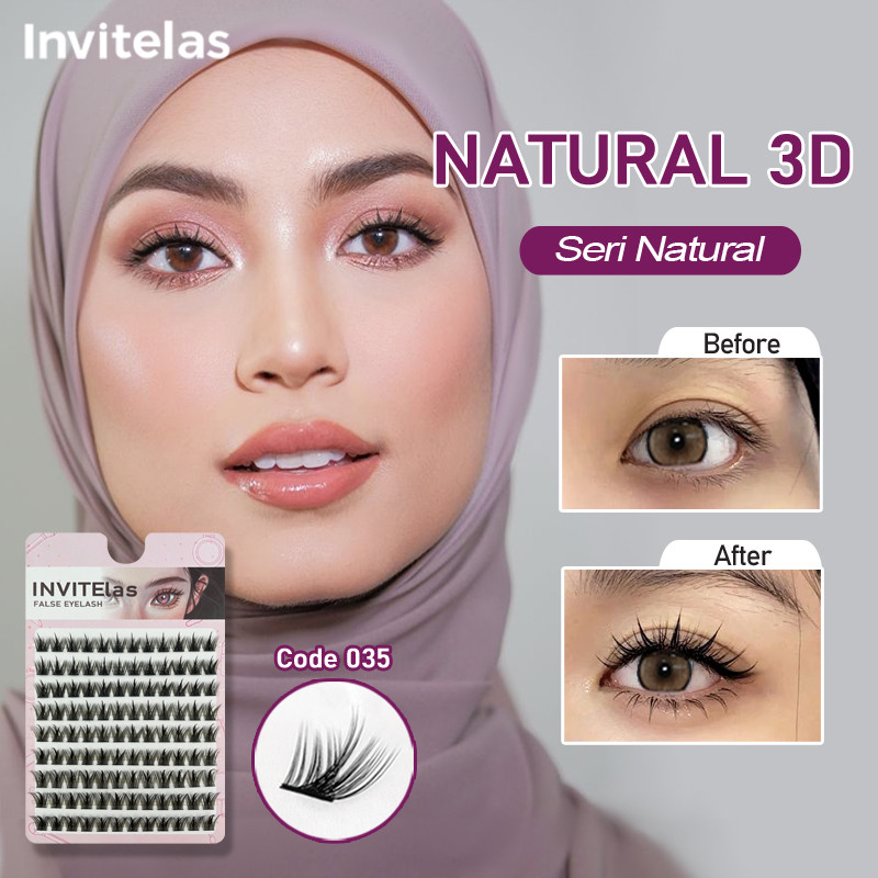 Jual INVITELAS Bulu Mata Palsu Cluster Natural Lashes Belum Lem - Tahan ...