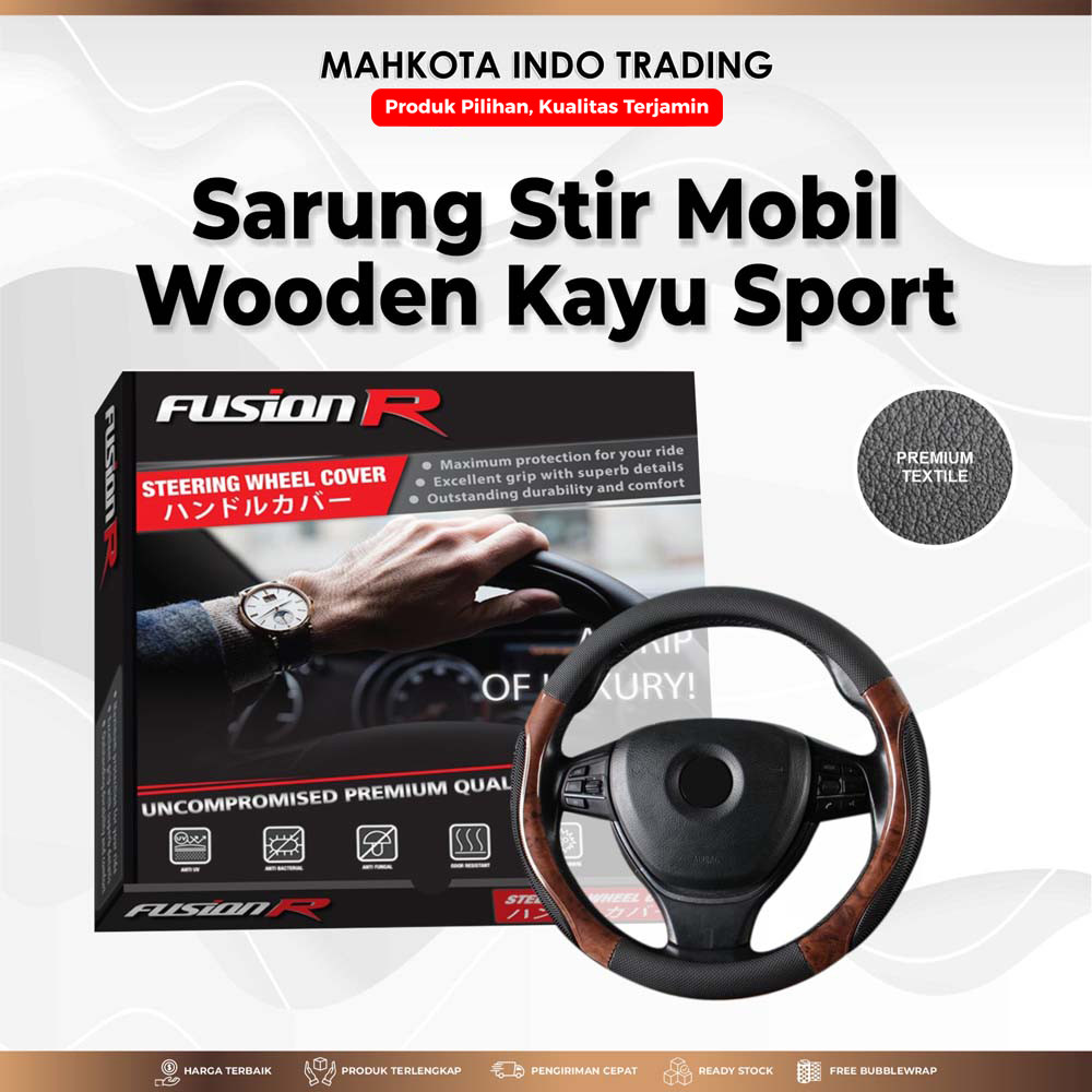 Jual Cover Stir Setir Mobil WOODEN KAYU Kulit Grip FUSION R | Shopee ...
