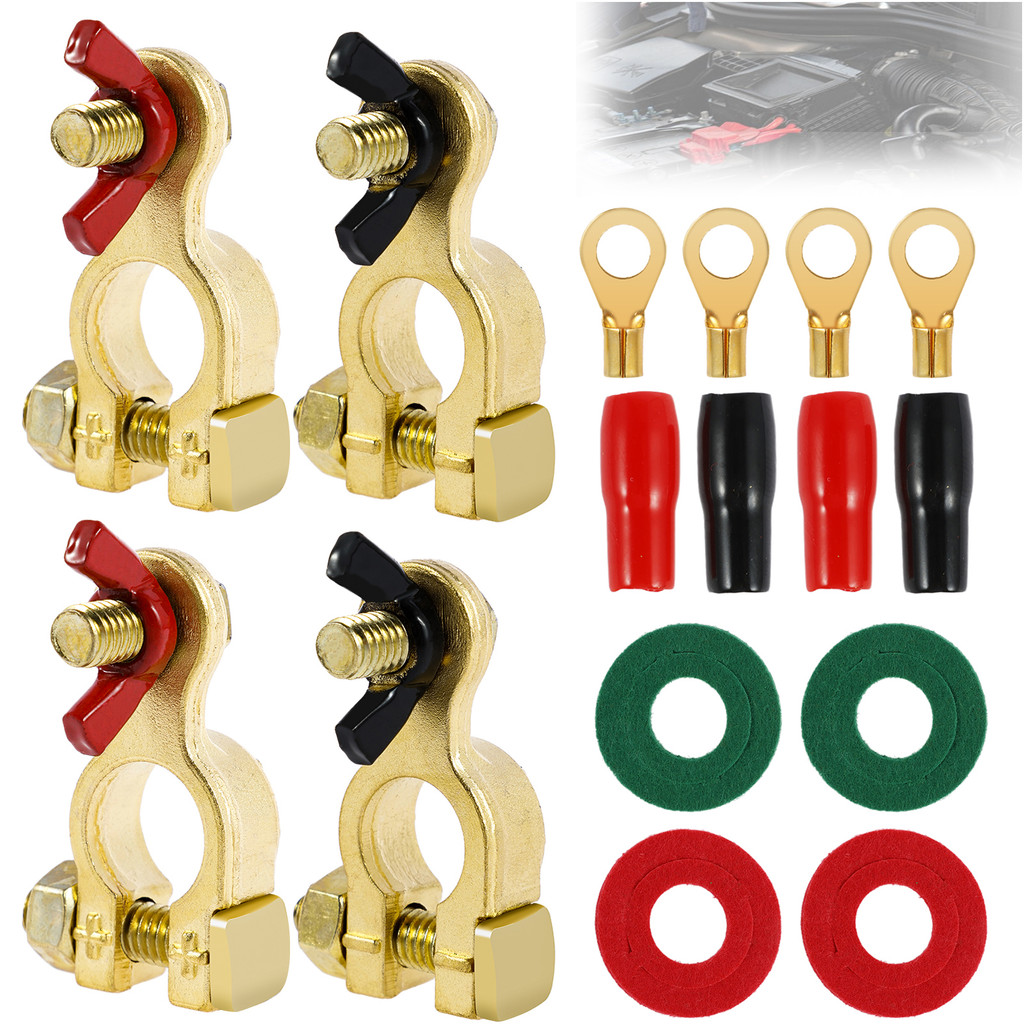 Jual 2/4PCS Car Top Post Battery Terminal Brass Battery Terminal Clamp ...