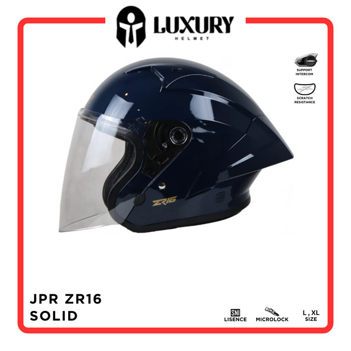 Jual Helm JPX JPR ZR16 Solid Deep Blue Half face | Shopee Indonesia