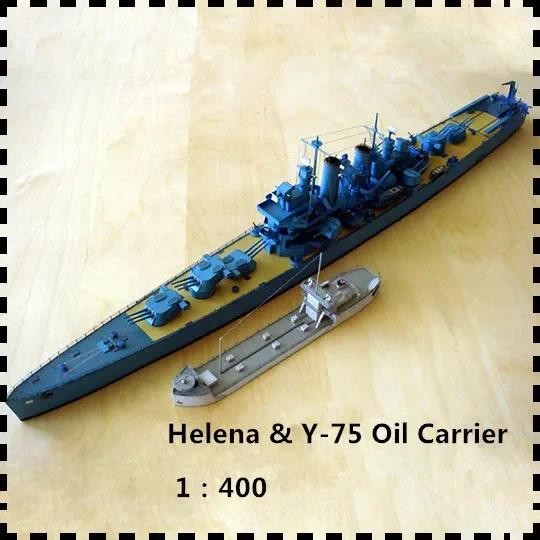 Jual 1:400 Scale USS Helena Light Cruiser Y-75 Oild Carrier Handcraft ...