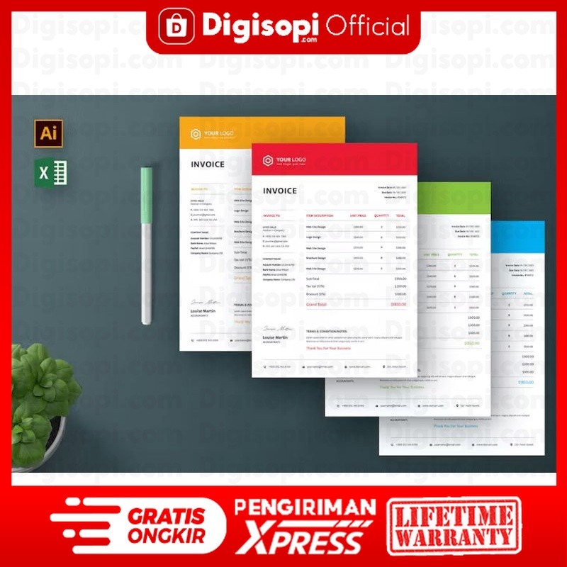Jual 51 Template Invoice Excel | Shopee Indonesia