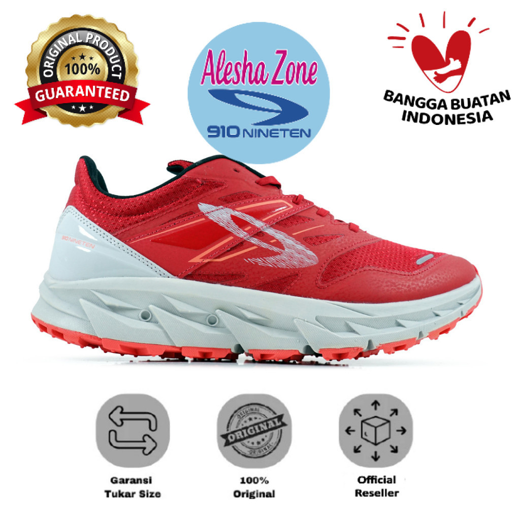 Jual SEPATU TRAIL RUNNING 910 ORIGINAL YUZA EVO - MERAH/CREAM/ABU MUDA ...