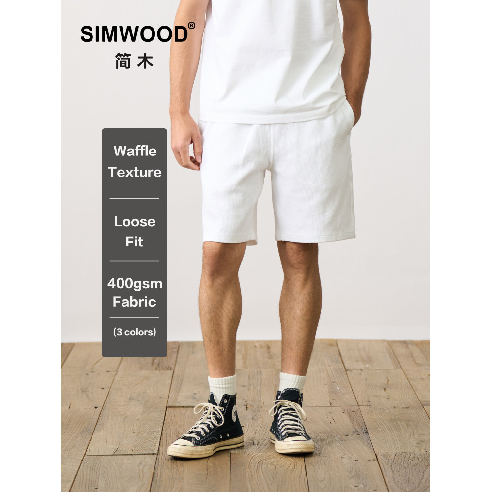 Jual SIMWOOD 2024 Summer New Oversize Heavyweight 400gsm Waffle Texture Fabric Jogger Shorts Men ...