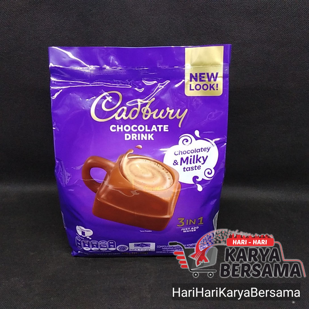 Jual CADBURY HOT CHOCOLATE 3 IN 1 MINUMAN BUBUK 15 SACHET X 30GR | Shopee Indonesia
