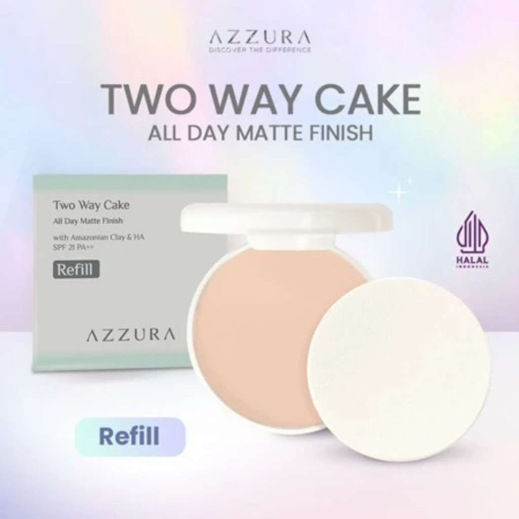 Jual AZZURA Two Way Cake 12g Refill | Shopee Indonesia