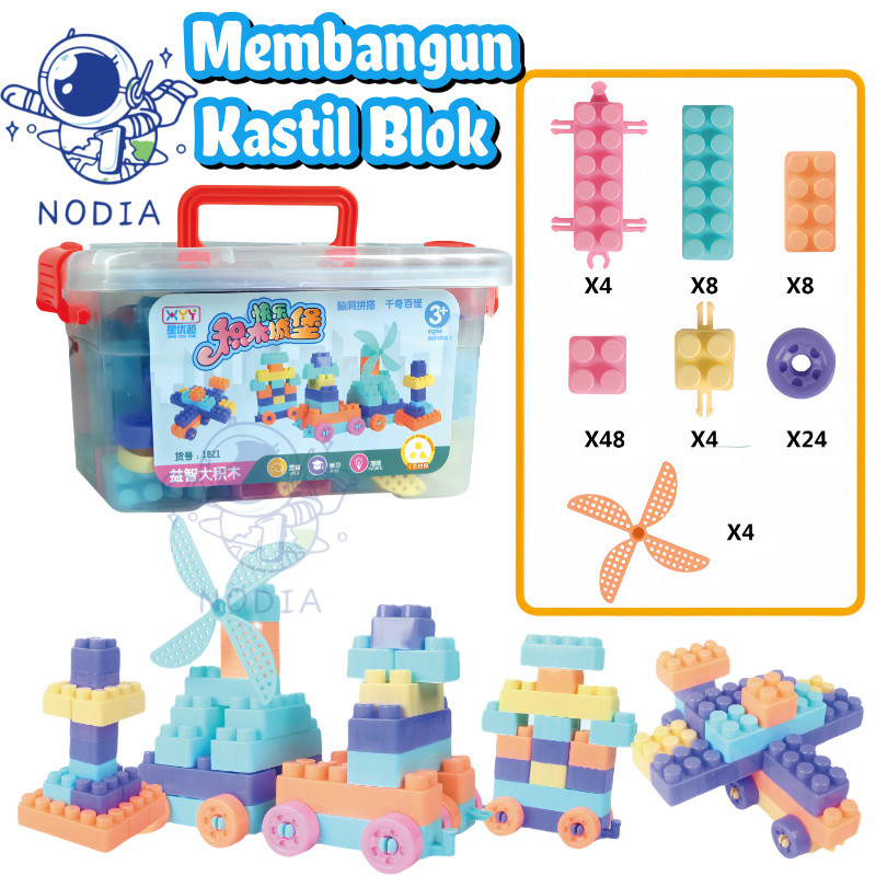 Jual NODIA Mainan Blocks Bricks 100PCS Mainan Susun Balok Free Box ...