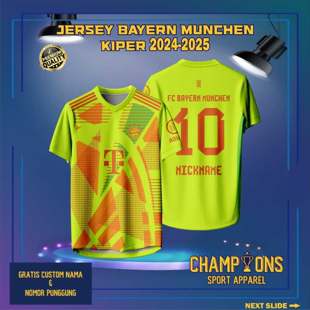 Jual Jersey Klub BAYERN MUNCHEN KIPER 2024-2025 Liga Champions UEFA ...