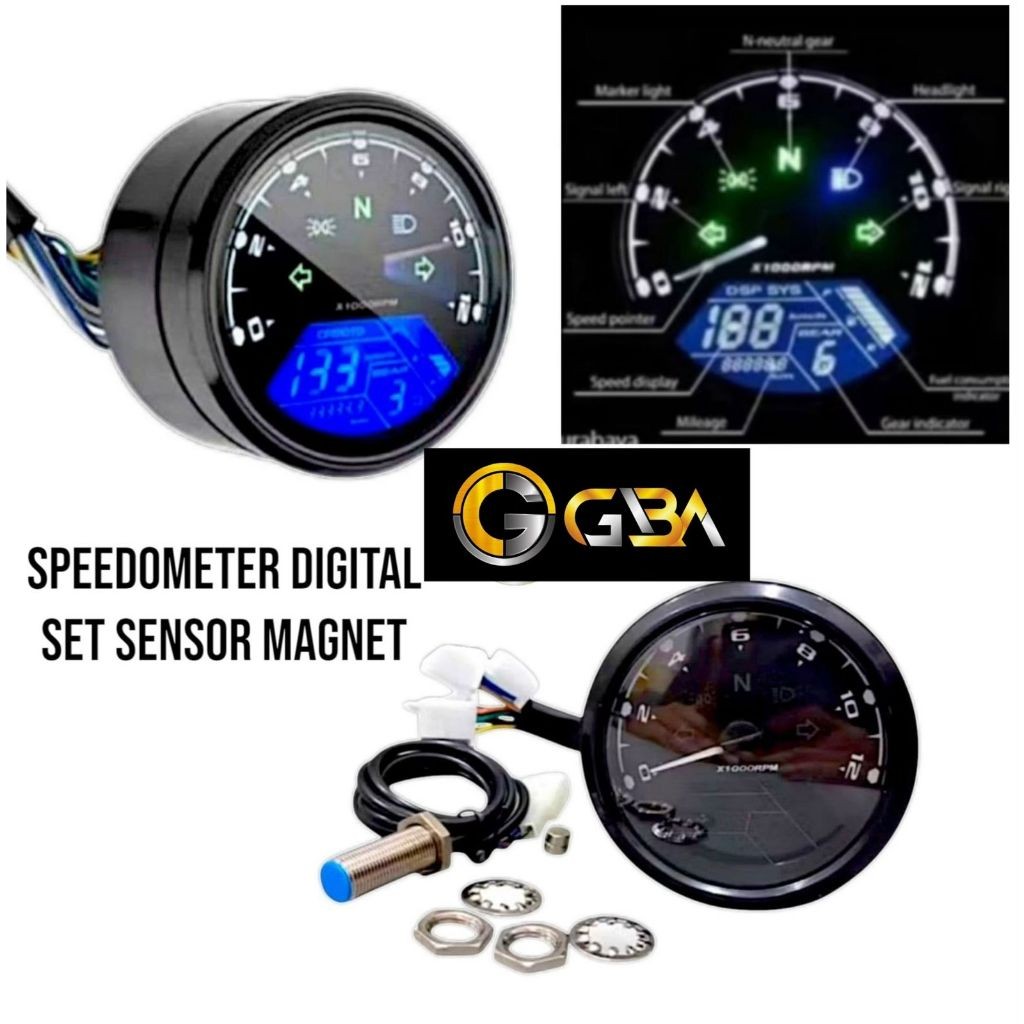 Jual HJV Speedometer Babon Digital Model Bulat Spidometer Led Custom ...
