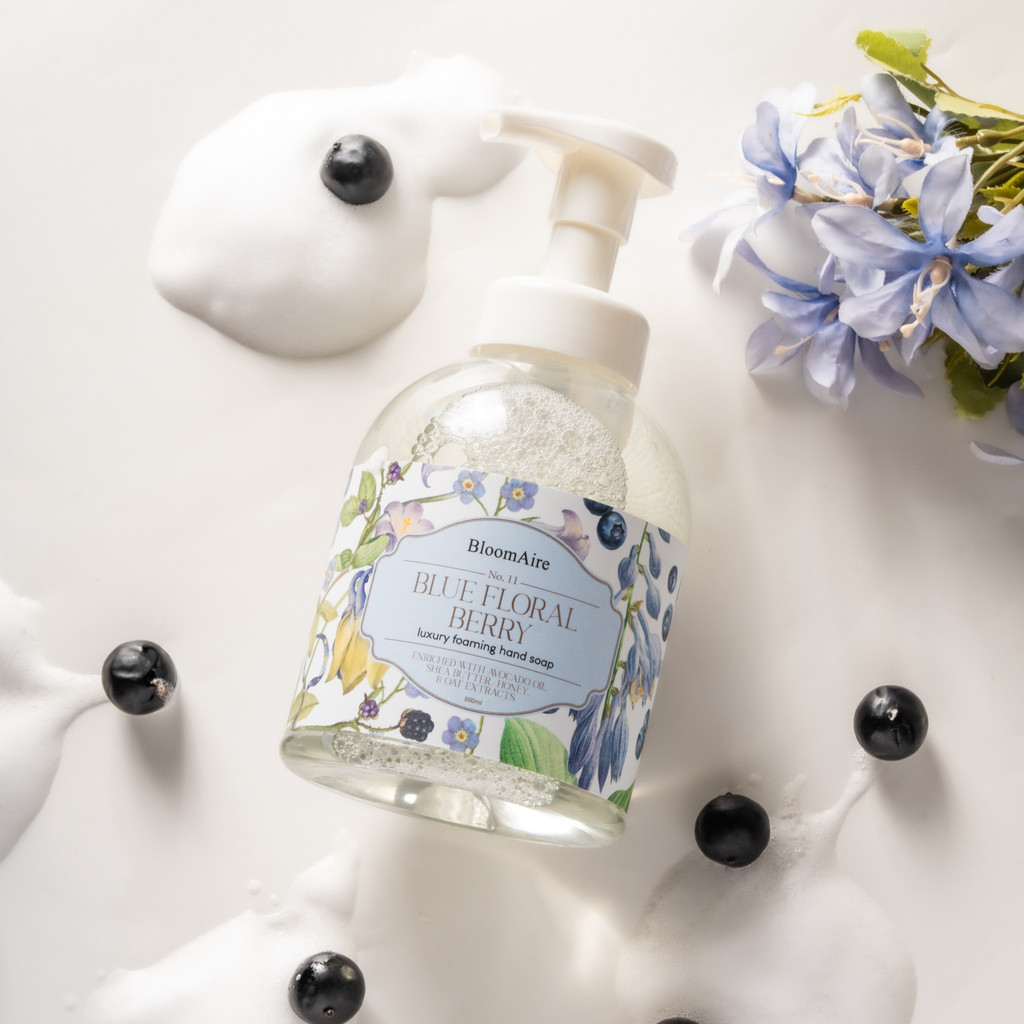 Jual BloomAire Luxury Foaming Hand Soap - Blue Floral Berry | Shopee ...