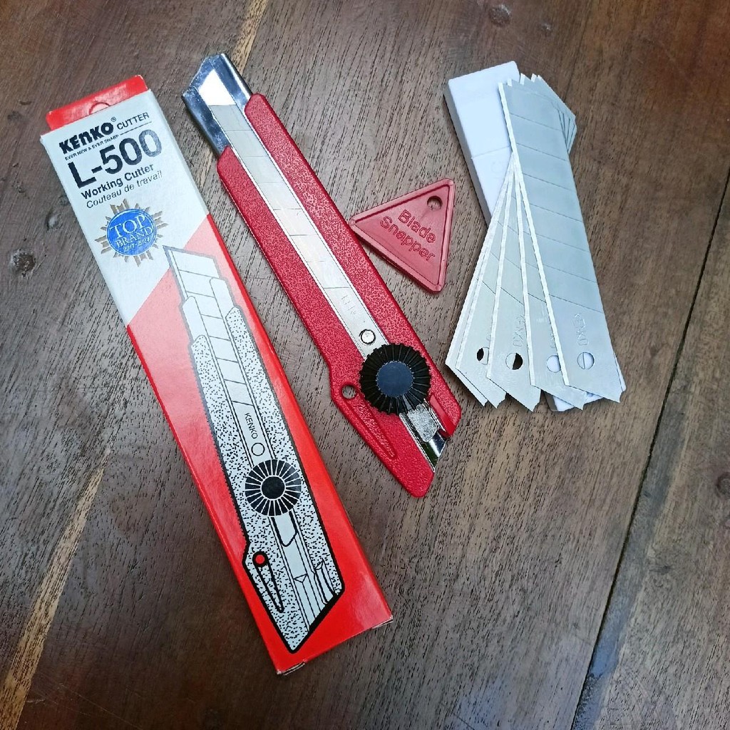 Jual paket hemat (cutter+isi 5 pcs ) kater kenko besar L 500 | Shopee ...
