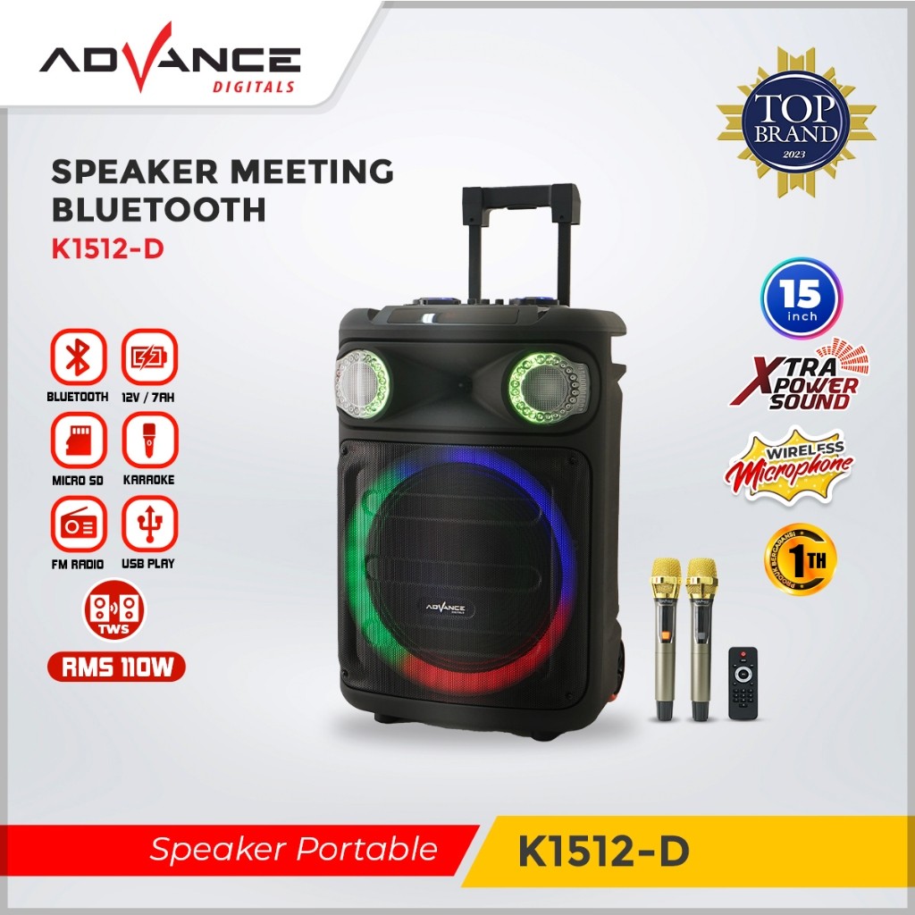 Jual Advance Digitals Speaker K1512 D Full Bass Speaker meeting Speaker 15 inch 2 mic Garansi 1 ...