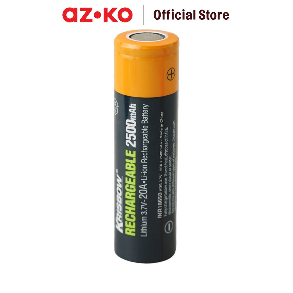 Jual AZKO Krisbow Baterai Rechargeable 2500 Mah 20a 18650 Batre Isi ...