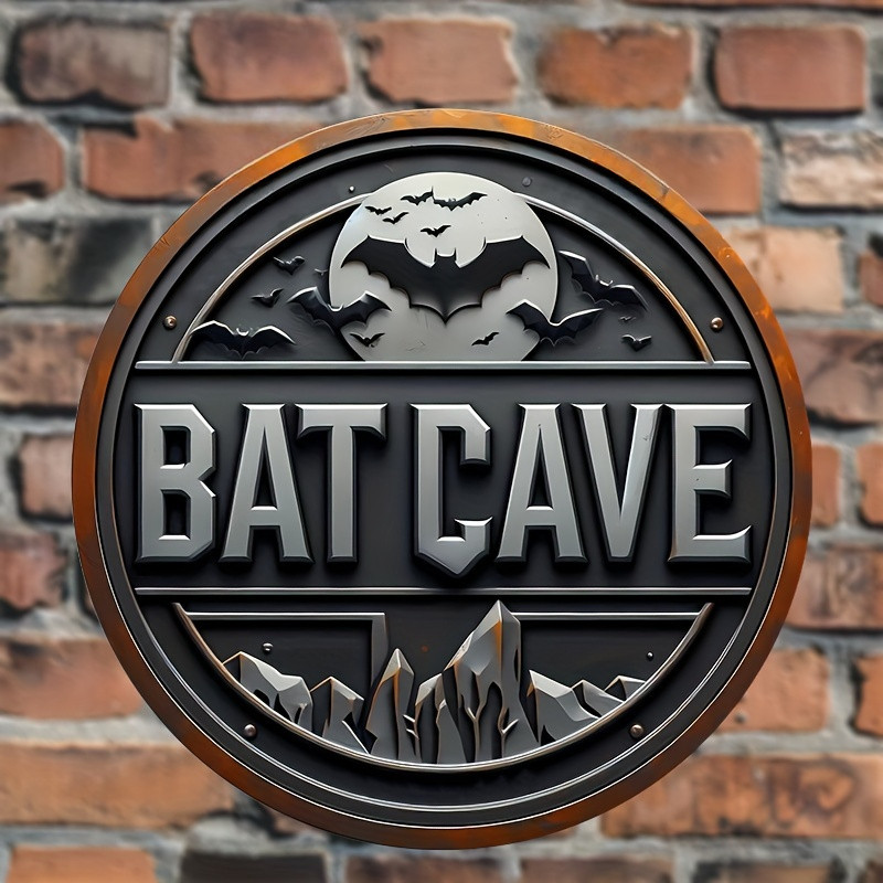 Jual Vintage Bat Cave Metal Sign - 8"x8" | Perfect for Outdoor Yard Por ...