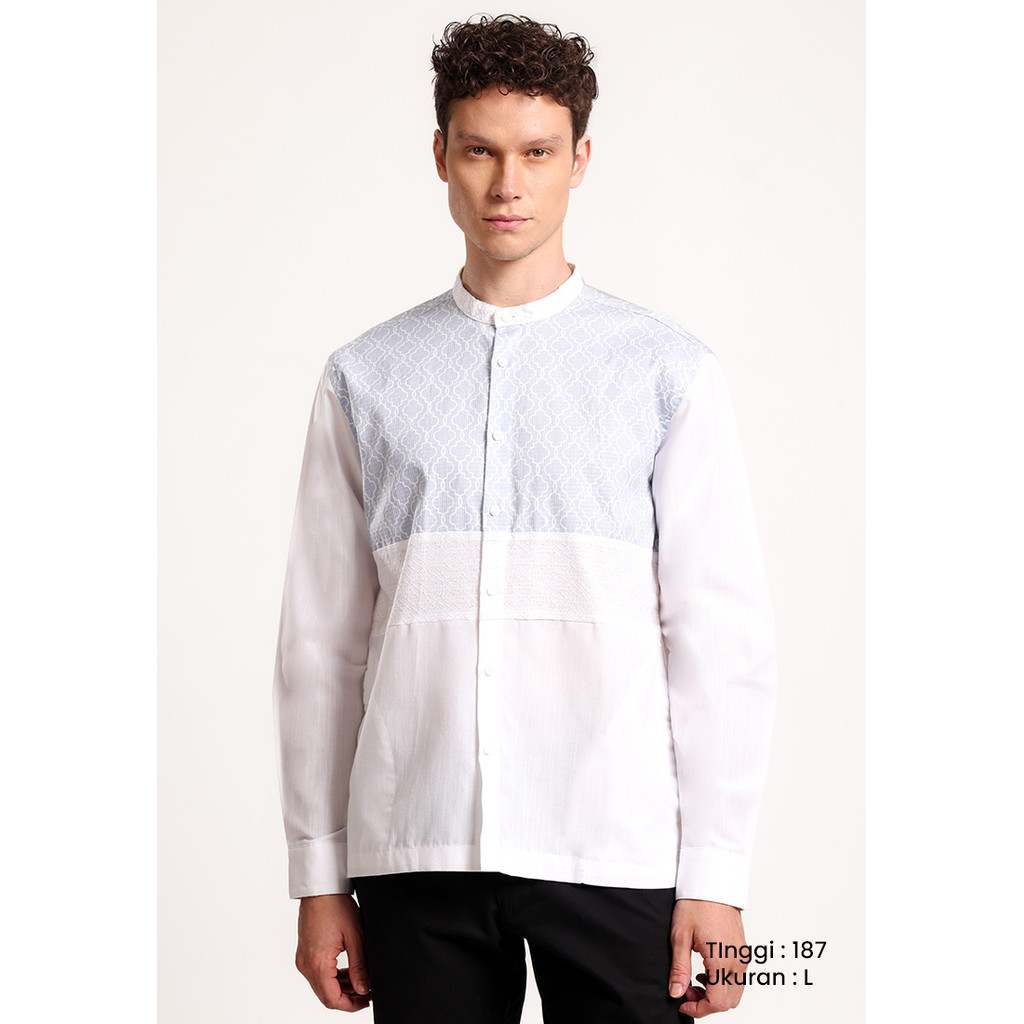 Jual MANZONE - Kemeja Koko Lengan Panjang Pria Bhizar Comfort Fit ...