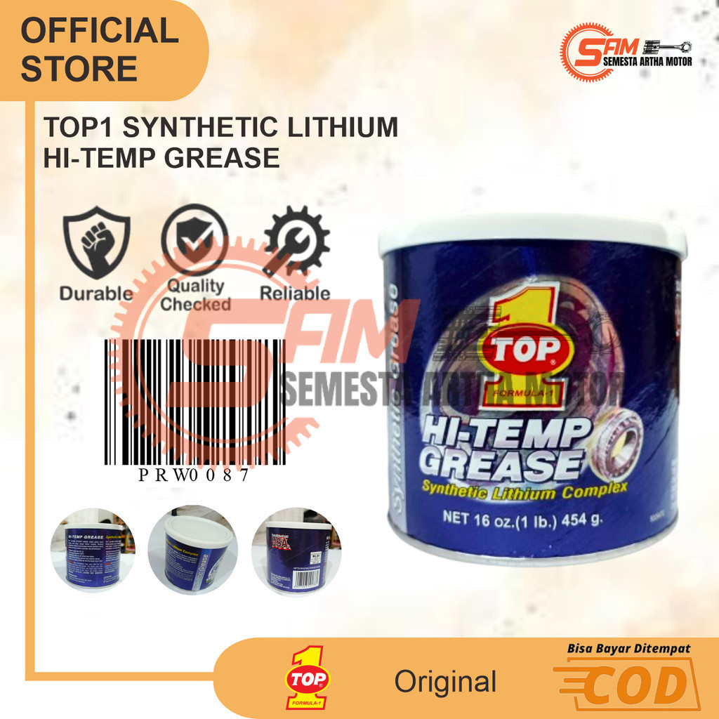 Jual Top 1 High Temp Grease Synthetic Lithium 454gr Gemuk Stempet Super ...