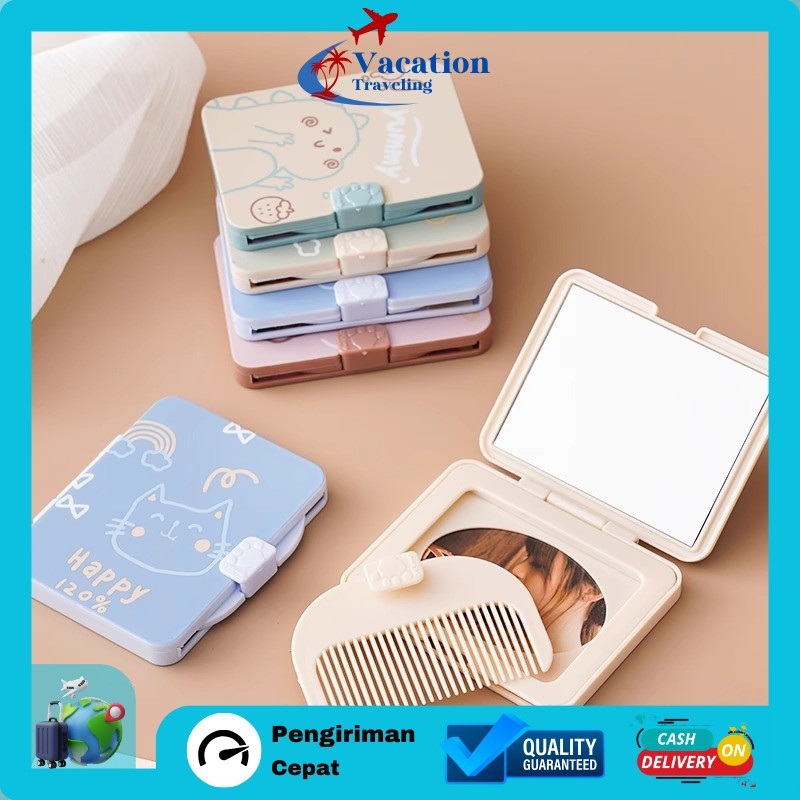 Jual VT - CERMIN MINI LIPAT + SISIR / CERMIN MAKE UP / CERMIN PORTABEL ...