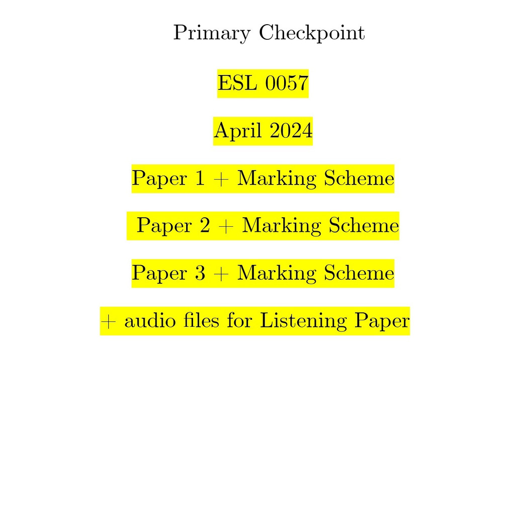 Jual [Hardcopy] Cambridge Primary Checkpoint ESL April 2024 | Shopee ...