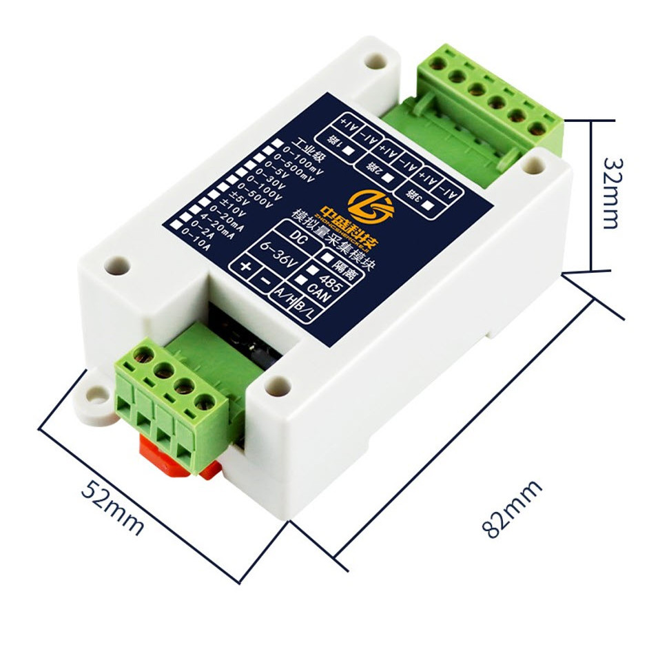 Jual ANALOG ACQUISITION MODULE 4-20mA to RS485 MODBUS SIGNAL CONVERTER ...