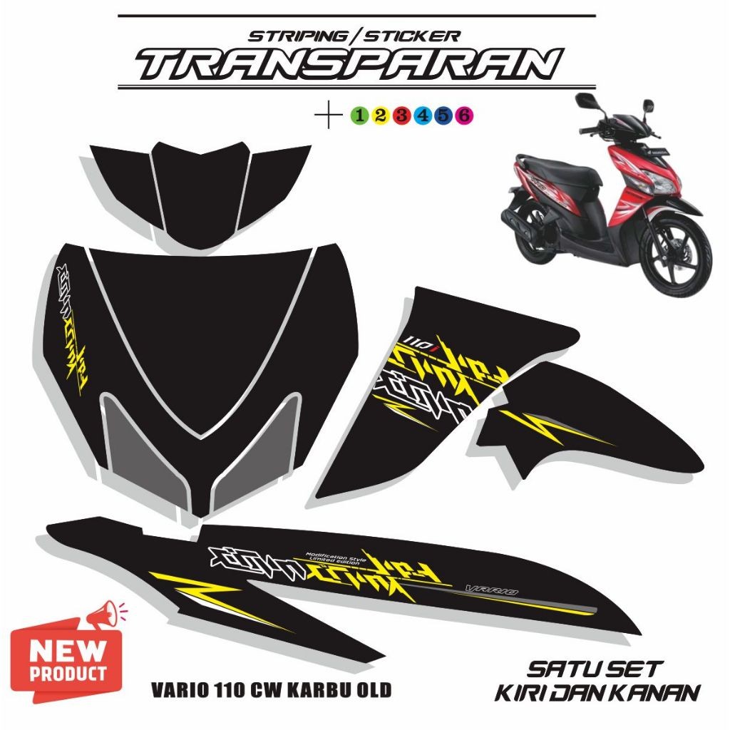 Jual LIS SIMPLE striping sticker vario 110 fi/karbu model terbaru simpel transparan custame ...