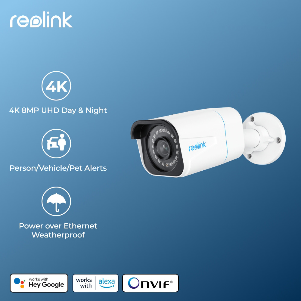 Jual Reolink 4K PoE Security Camera 8MP Outdoor Night Vision IP Camera Smart Person/Vehicle ...