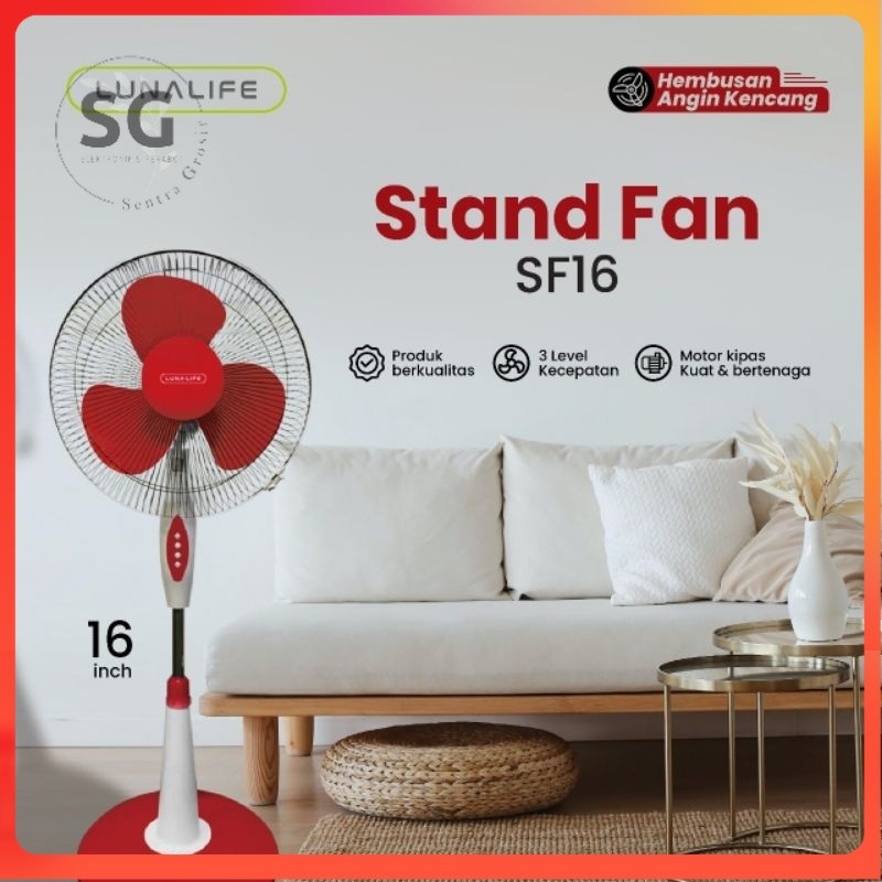 Jual Kipas Angin Berdiri 16 Inch SF-16 / LUNALIFE SF16 STAND FAN LUNALIFE SF-16 16" termurah ...