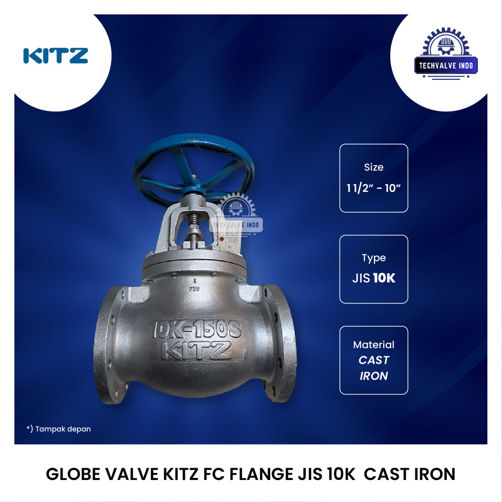 Jual GLOBE VALVE KITZ FC 6" INCH FLANGE JIS 10K CAST IRON ORIGINAL | Shopee Indonesia