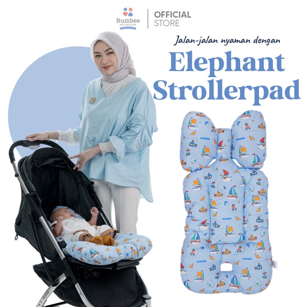 Jual Bumbee Collection - Elephant Stroller Pad Alas Stroller Bayi 3 in ...