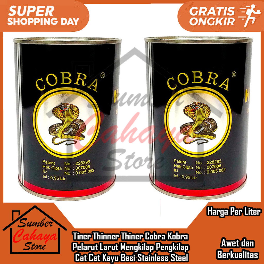 Jual Thinner Cobra Hitam 1 Liter Tiner Tener Thiner Tinner Pengencer ...