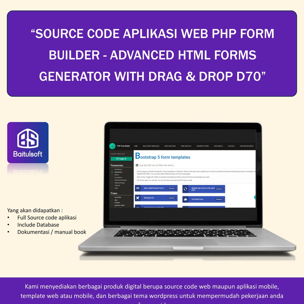 Jual SOURCE CODE APLIKASI WEB PHP FORM BUILDER - ADVANCED HTML FORMS GENERATOR WITH DRAG & DROP ...
