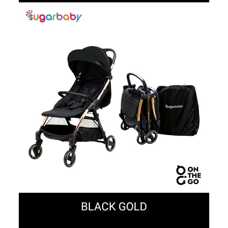 Jual SUGAR BABY - ON THE GO STROLLER AUTO FOLD - BLACK GOLD | Shopee ...