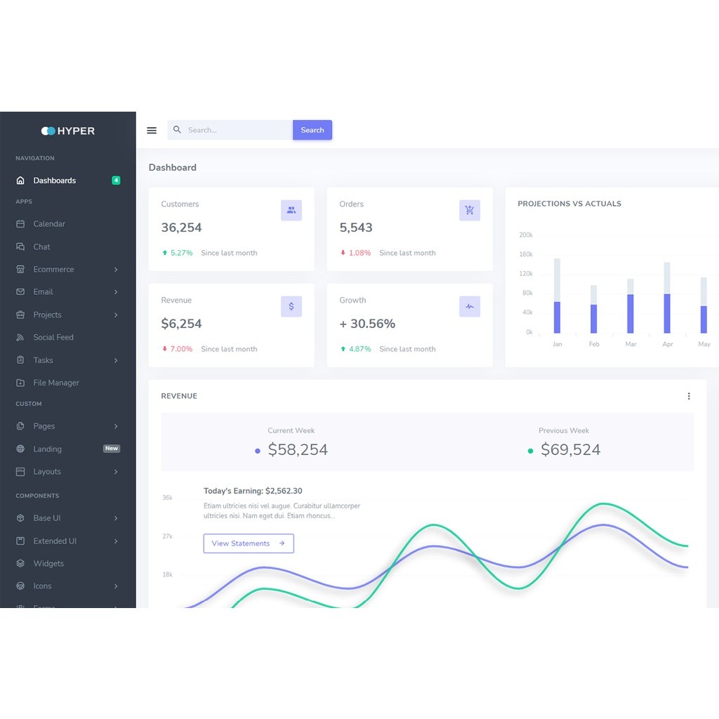 Jual Bootstrap 5 - Hyper v5.1 Web UI Kit & Admin Dashboard HTML Template | Shopee Indonesia