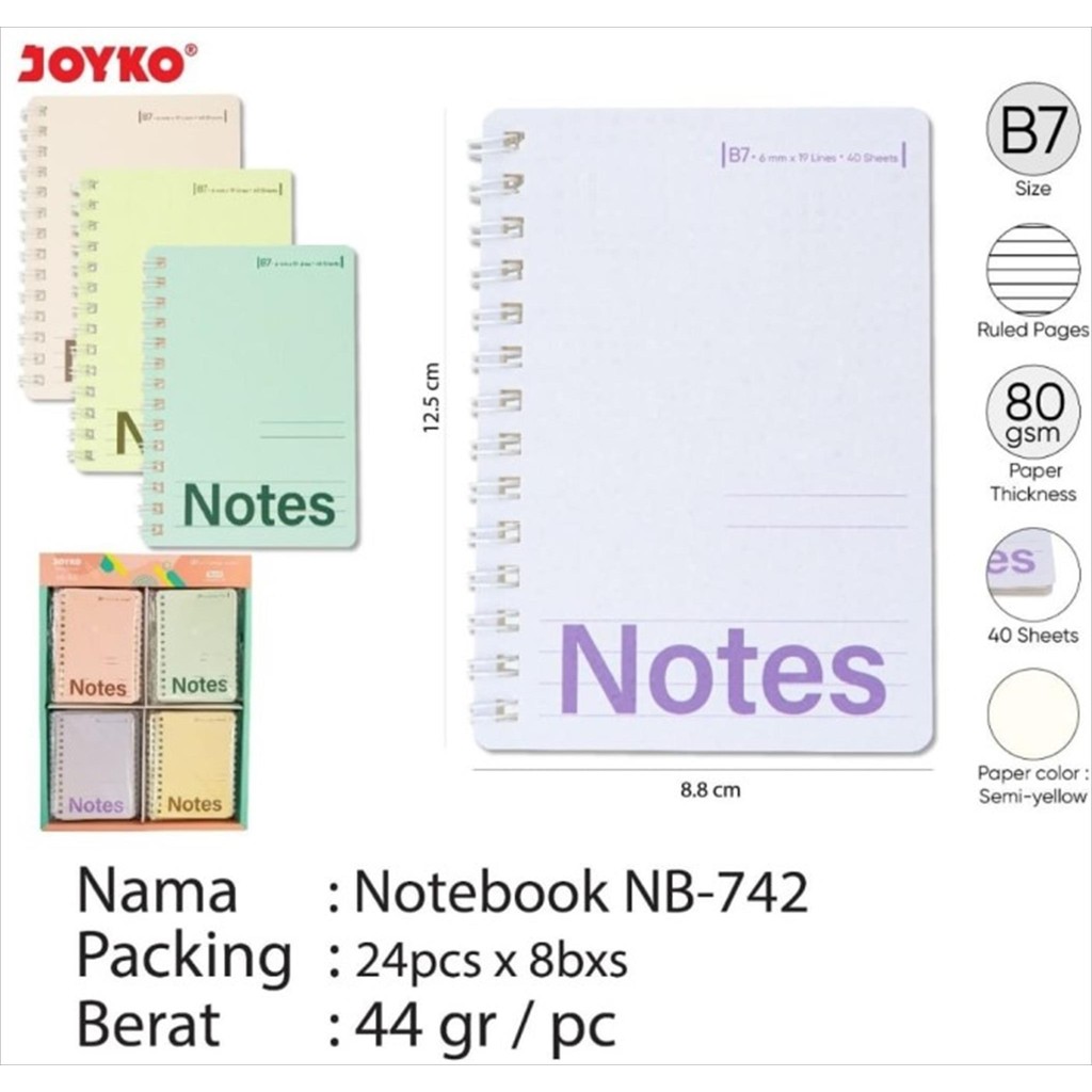 Jual Notebook NB-742 joyko Ukuran B7 (1 pcs) | Shopee Indonesia