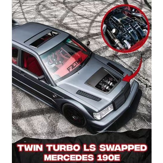 Jual Rhino Model 1:64 Mercedes-Benz W201 190E Twin Turbo LS Swapped ...