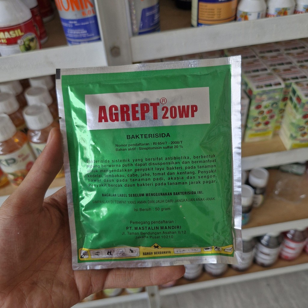 Jual Agrept 20wp Bakterisida Anti Bakteri jamur tanaman Original kemasan 50gr Tumbuhan | Shopee ...