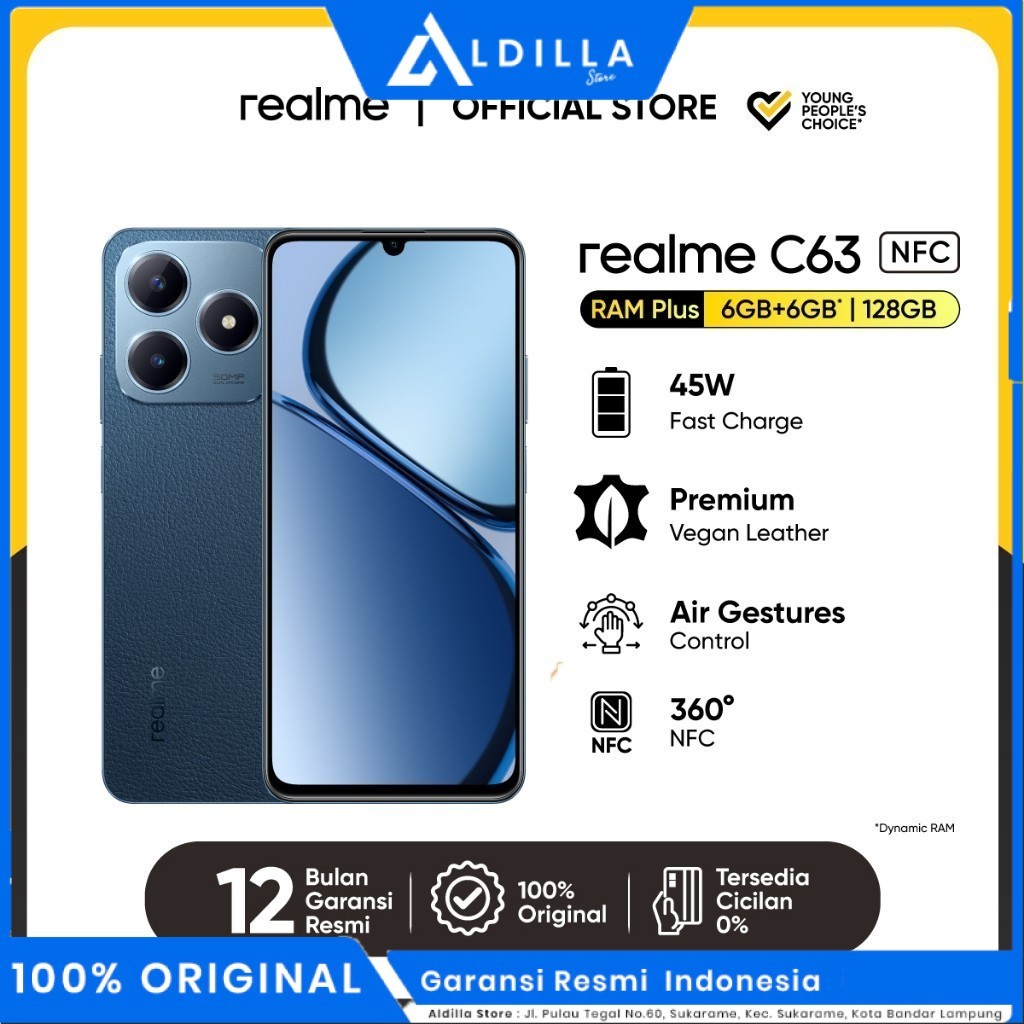 Jual realme C63 6GB*|128GB Dan 8GB/128GB(45W Fast Charge | Air Gestures Control | TÜV ...