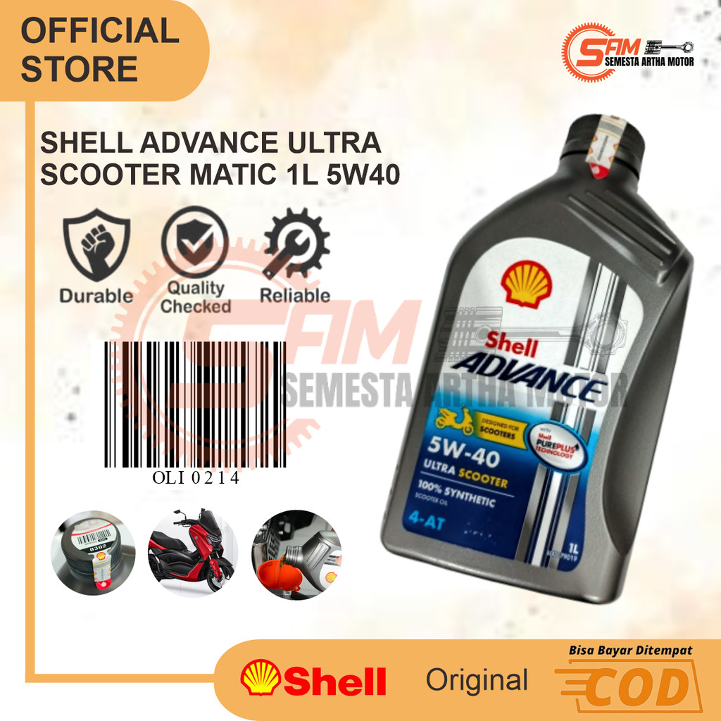 Jual Shell Advance Ultra Scooter 5w40 Full Synthetic Oil 1L Oli Motor ...