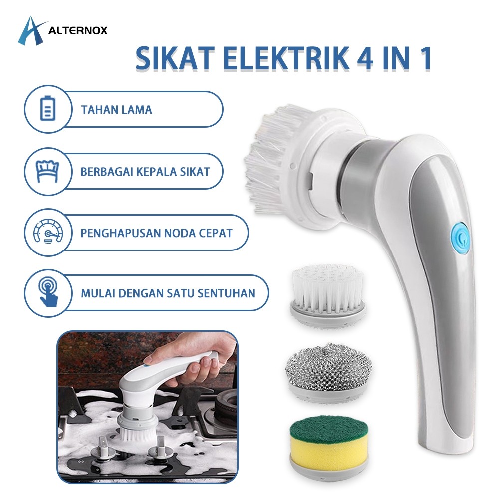 Jual ALTERNOX Sikat Elektrik 4 in 1 Handheld Sikat Kamar Mandi Rotasi ...