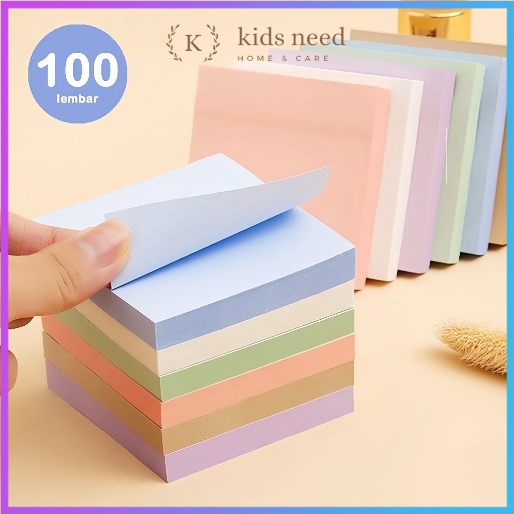 Jual (100 Lembar) Sticky Notes 5 Warna Catatan Memo Aesthetic / Catatan ...
